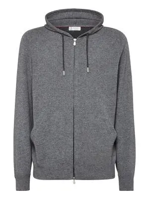 Brunello Cucinelli Cashmere Hooded Cardigan - Grey