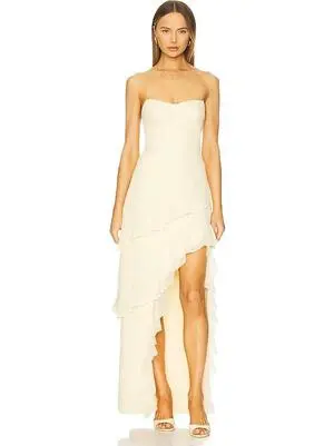 Amanda Uprichard Magnolia Asymmetric Hem Dress Lemon