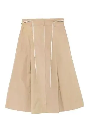 Vince Cotton Midi Skirt - Neutrals