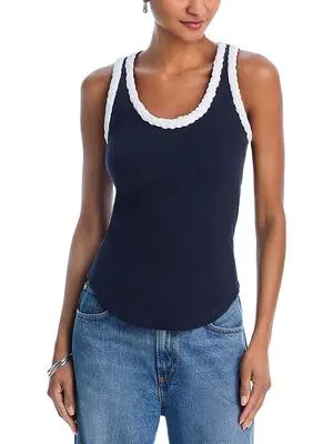 Cinq À Sept Braided Tank Top - Navy/white