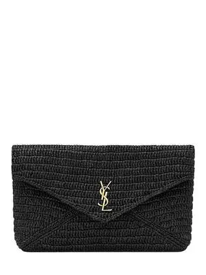 Saint Laurent Cassandre Large Envelope Pouch - Noir