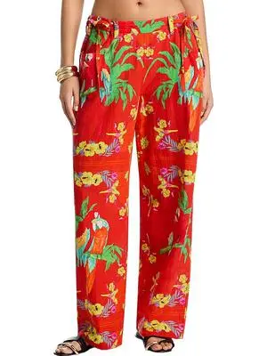 CONIGLIO PALM BEACH Printed Move And Groove Pants - Tropical Aviary Wildberry