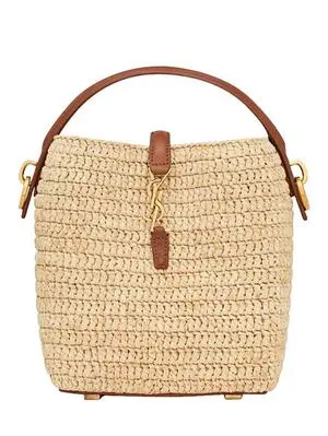 Saint Laurent Le 37 Mini Bucket Bag - Naturel Raffia/gold