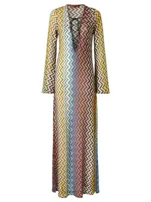 Missoni Zigzag-pattern Long Dress - Yellow