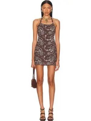 SIEDRES Ioana Halterneck Mini Dress - Brown