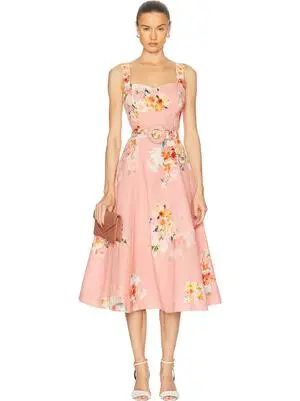 Hemant & Nandita Saba Buckle Long Dress - Peach Floral