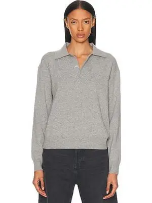 Saint Laurent Wool Polo Sweater - Gris Chine