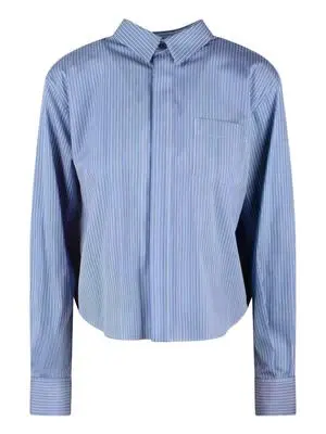 Sacai Striped Poplin Shirt - Blue