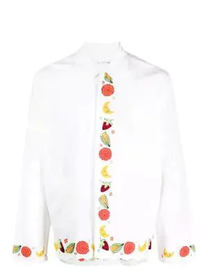 SKY HIGH FARM WORKWEAR Boticelli Fruit-embroidered Shirt - White