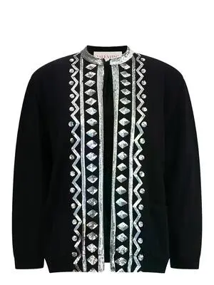Valentino Garavani Sequinned-trim Cardigan - Black