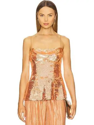 SABINA MUSAYEV Mackenzie Metallic Top - Copper