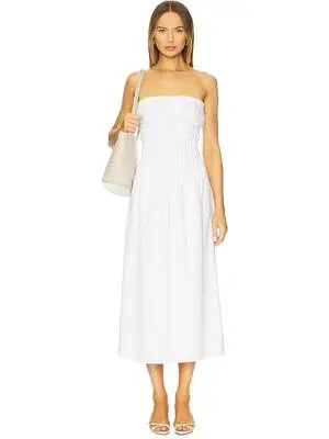 Onia Air Linen Smocked Maxi Dress - White