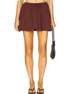 Onia Air Linen Bubble Mini Skirt - Rum