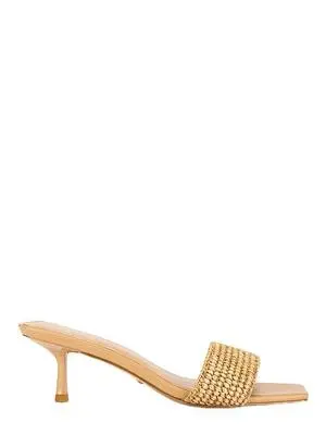 Raye Square Toe Kitten Heel Sandals - Raffia