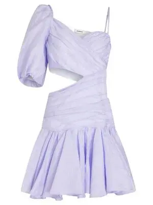 Sandro One-sleeve Cutout Mini Dress - Lilac