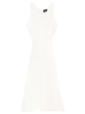 A.M.G. Ruched-detailed Maxi Dress - White