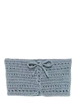 A.M.G. Knitted Crop Top Blue