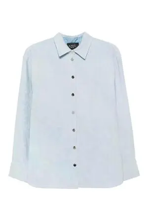 A.M.G. Cotton Button Down Shirt - Blue