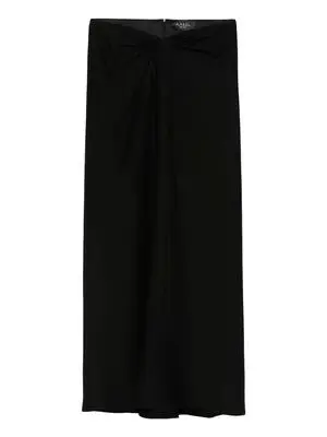 A.M.G. A-line Midi Skirt With Ruched Detail - Black