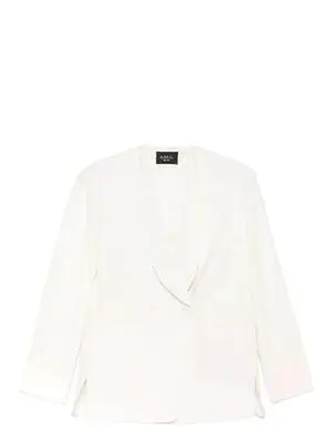 A.M.G. Double-breasted Blazer With Shawl Lapels - White