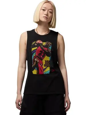 JORDAN Sleeveless Graphic T-shirt - Black