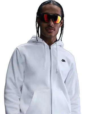 Nike Club Full-Zip Fleece Hoodie White