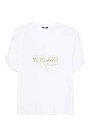 Liu Jo Rhinestone-embellished Printed T-shirt - White