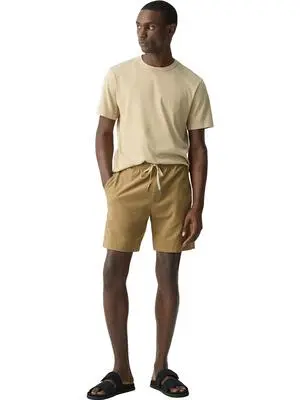 Theory Terry Cotton Drawstring Short - Dark Chino