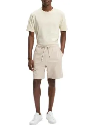 Theory Drawstring Short In Terry Cotton - Warm Silver Cloud