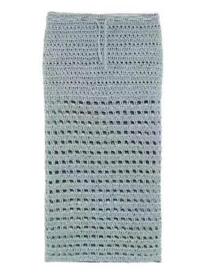 A.M.G. Open-knit Midi Skirt - Blue