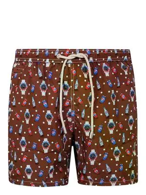 MC2 SAINT BARTH Graphic-Print Swim Shorts Red