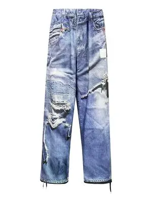 Mihara Yasuhiro Graphic Print Straight Leg Jeans - Blue