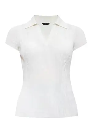 BALENCIAGA Ribbed-Knit Polo Shirt