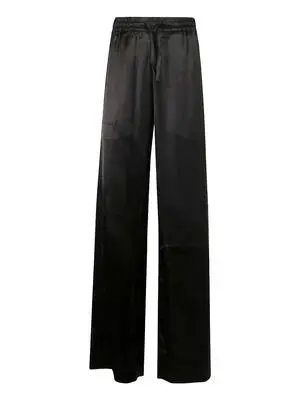 MARINE SERRE Satin Trousers - Black