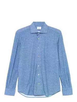 MAZZARELLI Mélange-effect Shirt - Blue