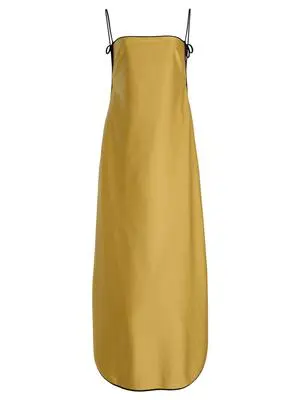 TEMILY Signature Stretch-Satin Maxi Dress Yellow