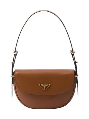 Prada Arque Leather Shoulder Bag - Brown