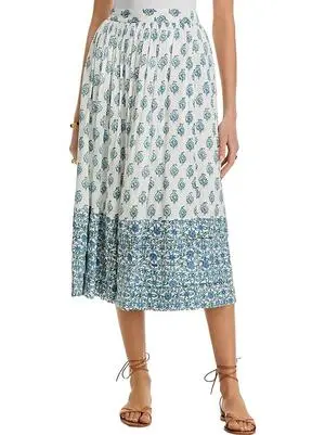 AREA STARS Block Print Midi Skirt