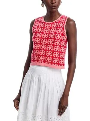 AREA STARS Cropped Patterned Top - Pink