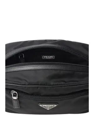 Prada Re-nylon And Saffiano Leather Travel Pouch - Black