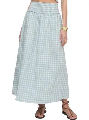 Hill House Home Delphine Nap Skirt - Blue/red Gingham