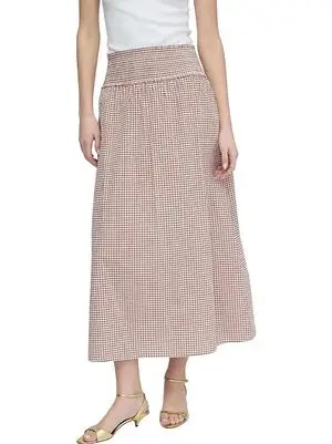 Hill House Home Delphine Nap Skirt - Cognac Gingham