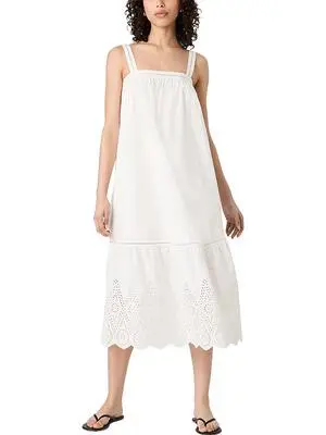French Connection Cotton Square Neck Midi Dress - Summer White