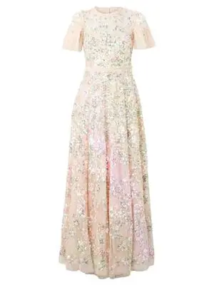 NEEDLE & THREAD Dream Garland Gown - Neutrals