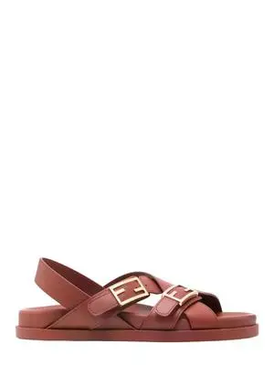 Fendi Leather Sandals - Red