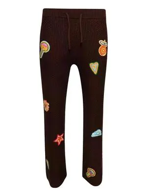 Casablanca Patch-detailed Crochet Trousers - Brown