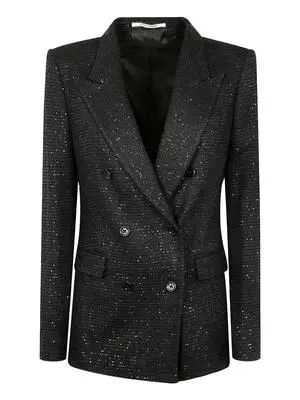 Tagliatore Sequin-embellished Double-breasted Blazer - Black