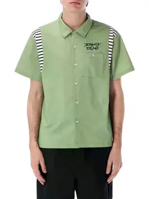 BRAIN DEAD Cobra Flocked Bowling Shirt - Green