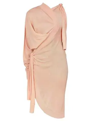 FERRAGAMO Asymmetric Knitted Dress - Pink