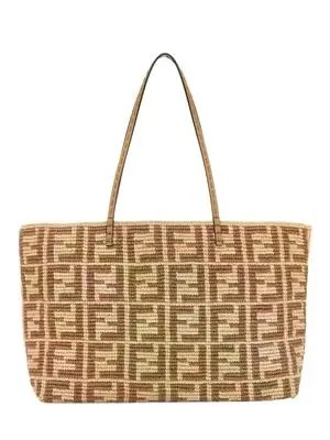 Fendi Embroidered Tote Bag - Neutrals